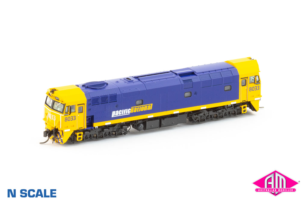80 Class locomotive 8033 Pacific National Blue/Yellow (N80-13) N-Scale ...