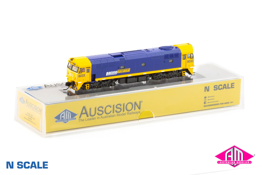 80 Class locomotive 8033 Pacific National Blue/Yellow (N80-13) N-Scale ...