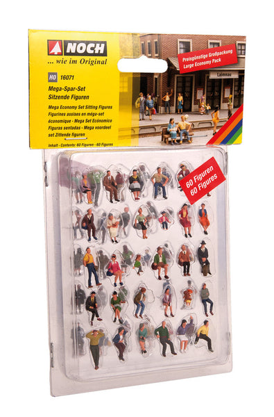 Noch 16071 - Mega Economy Figures Set - Sitting People - 60 Figures (H ...