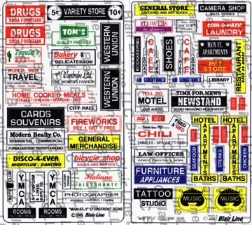 184-54 - "Main St." Storefront Signs II (N Scale) – Australian Modeller