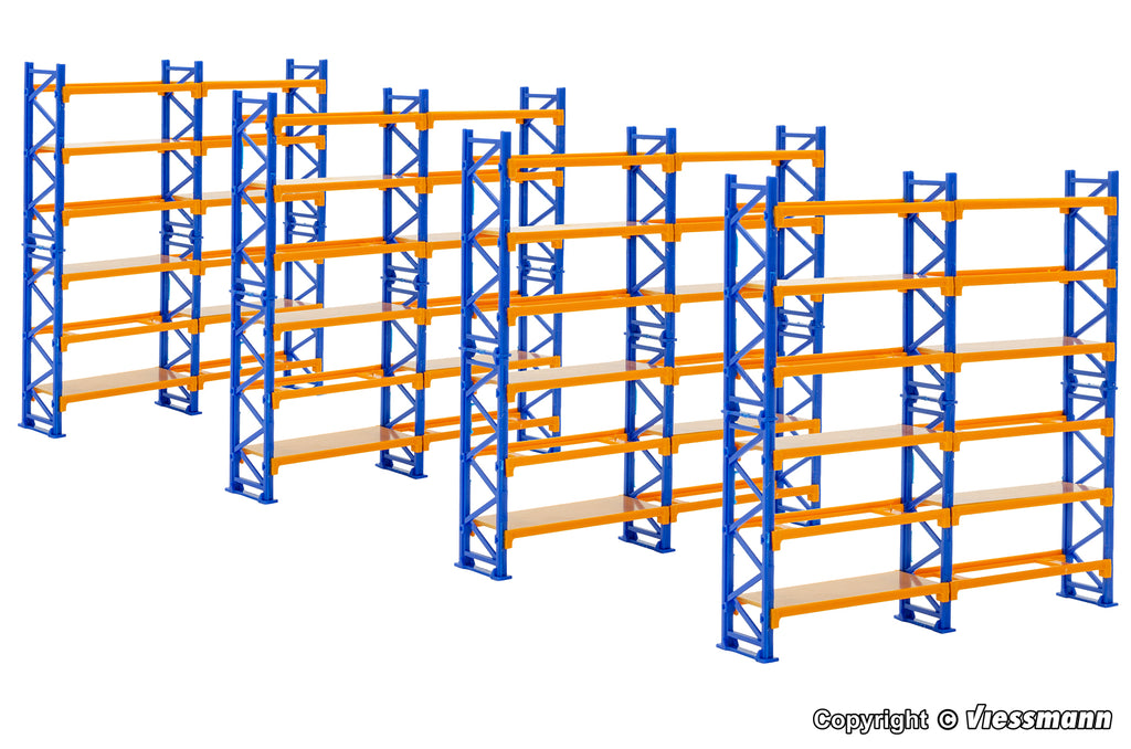 Kibri - 38613 - Deco Set Pallet Shelving System - 4pc (HO Scale ...