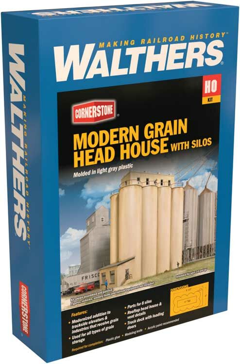 933-2942 - Modern Grain Head House with Silos Kit (HO Scale ...