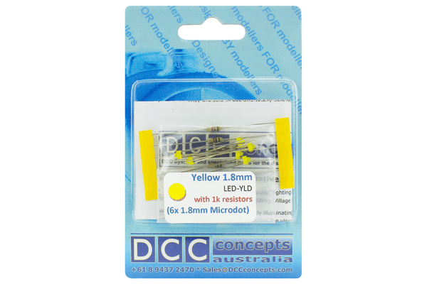 DCC Concepts LED-YLD - Panel Dot Type - 1.8mm (w/Resistors) - Yellow ...